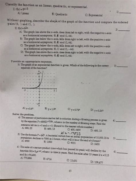 Solved Classify The Function As An Linear Quadratic Or