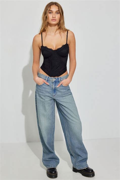Chrishell Lace Mesh Bustier Black Bustier Outfit Black Top And Jeans Mesh Bustier