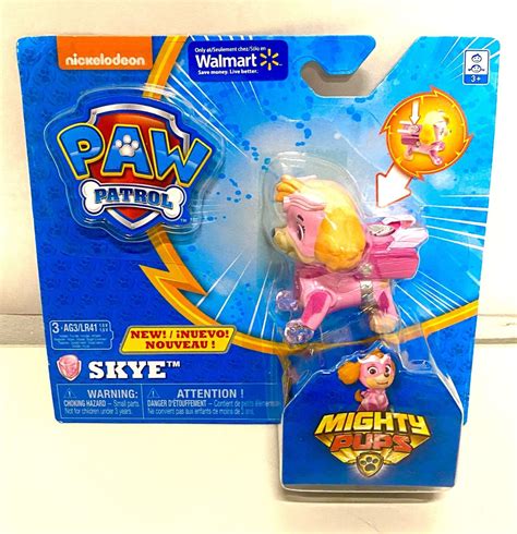 Paw Patrol Mighty Pups Skye Figure With Light Up Badge And Paws 4579955240