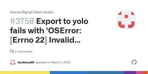 Export To Yolo Fails With Oserror Errno 22 Invalid Argument · Issue 3758 · Humansignal