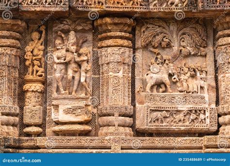 Temple Platform Of Jagamohana Carved With Erotic Couples Young Women