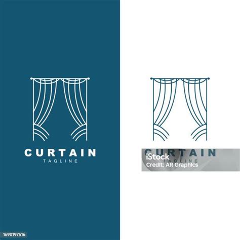 가정 및 전시 커튼 로고 디자인 건물 장식 벡터 일러스트 레이 션 로고에 대한 스톡 벡터 아트 및 기타 이미지 로고 커튼 0명 Istock
