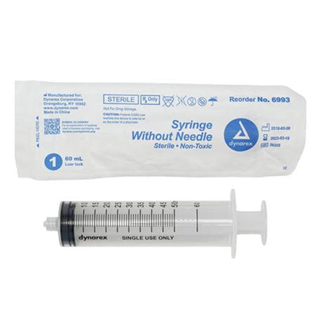 Dynarex Luer Lock Syringe Without Needle 60cc