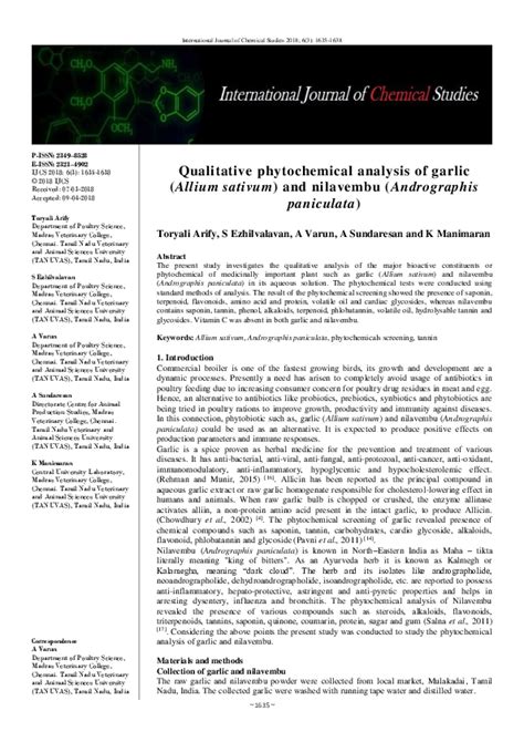 Pdf Qualitative Phytochemical Analysis Of Garlic Allium Sativum And