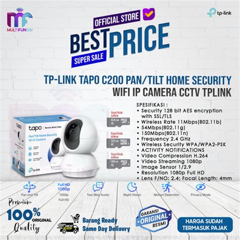 Jual Tp Link Tapo C200 Pan Tilt Home Security Wifi Ip Camera Cctv Tplink C200 Saja Jakarta