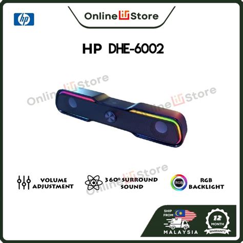 Hp Dhe Dhe Wired Soundbar Led Light Luminous Subwoofer Audio Aux Speaker Surround