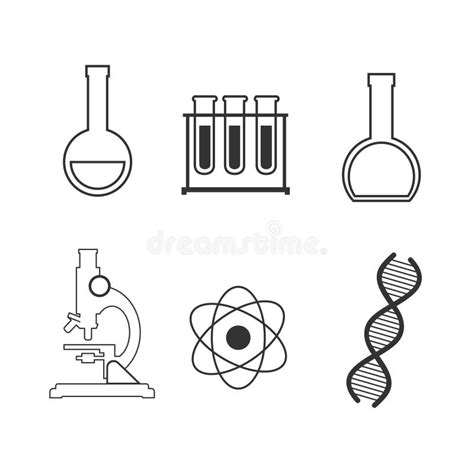 Простой комплект линии значков вектора науки родственной Содержит такие значки как биология