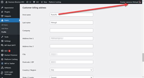 Woocommerce Sync Billing Name And Wp User Name