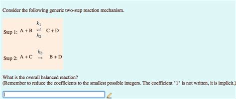Solved Consider The Following Generic Two Step Reaction