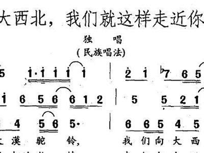 大西北 我们就这样走进你 歌谱 简谱