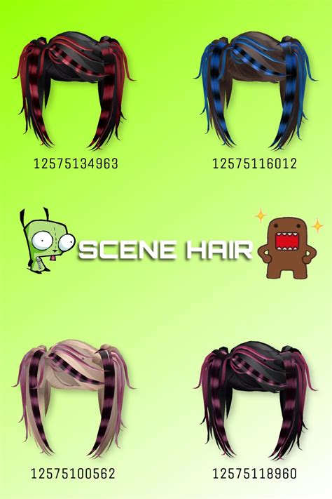 Roblox Bloxburg Scene Hair Codes Scene Hair Scene Outfit Roblox Codes