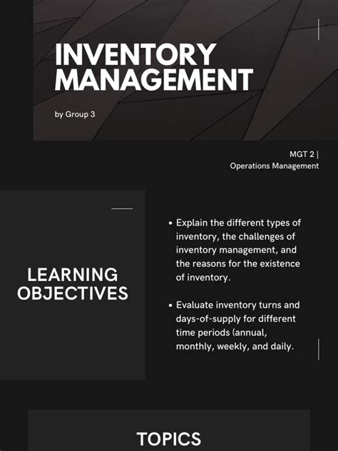 Inventory Management Pdf Pdf Inventory Production And Manufacturing