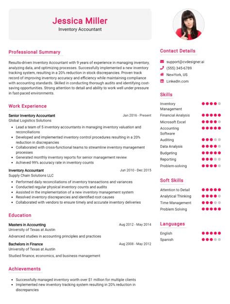 12 Inventory Manager Cv Examples And Free Templates For 2024 Cvdesigner Ai
