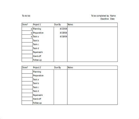 FREE Sample To Do List Templates In MS Word Excel PDF