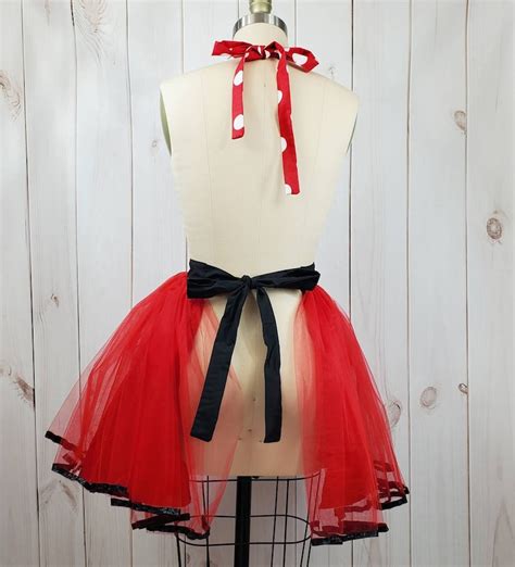 Minnie Mouse Costume Apron Minnie Mouse Running Costume Apron Red