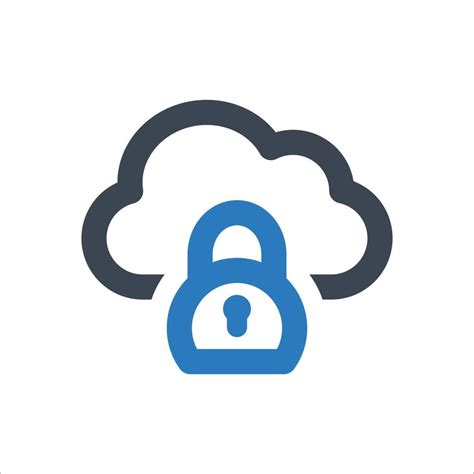 Cloud Security Icon Vector Illustration Cloud Data Storage Security Lock Private