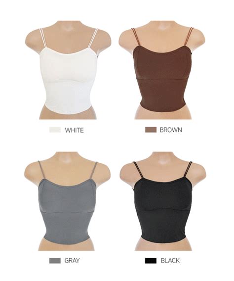듀이 브라탑 쿨링 소재 스판 캡 패드내장 노와이어 브라렛 끈나시 민소매 크롭 절개 에이블리