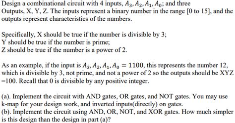 Design A Combinational Circuit With 4 Inputs