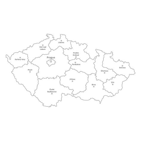 Premium Vector Czech Republic Administrative Map Line Clipart