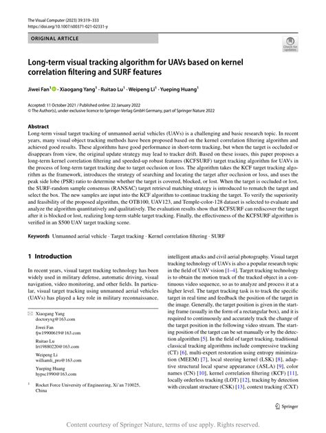 Long Term Visual Tracking Algorithm For Uavs Based On Kernel