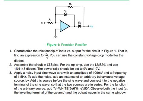 Solved Figure 1 Precision Rectifier 1 Characterize The