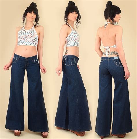 Vintage 70s Hip Hugger Bell Bottoms Jeans Deadstock By Etsy