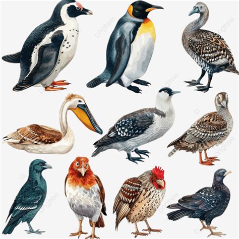 펭귄 닭 참새 도도 새 비둘기 오리 백조 부엉이 까마귀 큰부리새 플라밍고 펭귄 Png 일러스트 및 이미지 에 대한 무료 다운로드 Pngtree