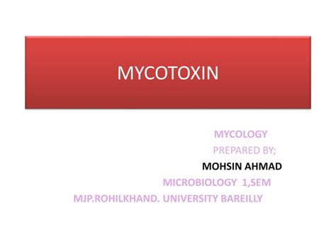 Mycotoxin Ppt Chemistry Science
