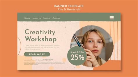 공예 워크샵 방문 페이지 템플릿 무료 Psd 파일