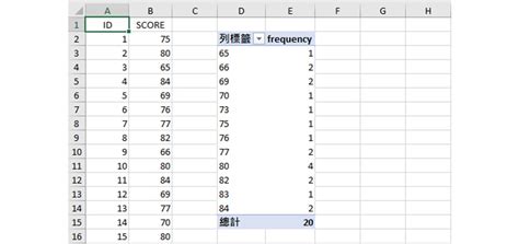 如何使用excel樞紐分析表製作次數分配表