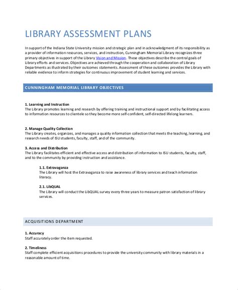 12 Assessment Plan Examples To Download