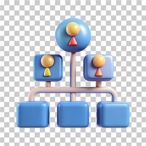 3d Set Of Hierarchy Icon Isolated On White Background Enterprise Management Subordinate