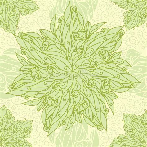 Abstract Floral Swirls Seamless Pattern Background Stock Vector Illustration Of Line