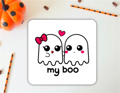Cute Ghost Couple Love Art Print Cute And Kawaii Cute Wall Etsy