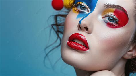 창의적인 팝 아트 메이크업을 갖춘 아름다운 모델 팝 미술 만화 배경 일러스트 및 사진 무료 다운로드 Pngtree