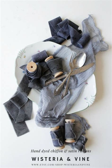 Hand Dyed Silk Chiffon Ribbon In Black Color Hand Dyed Silk Ribbon