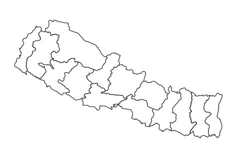Outline Sketch Map Of Nepal With States And Cities 25843968 Vector Art At Vecteezy