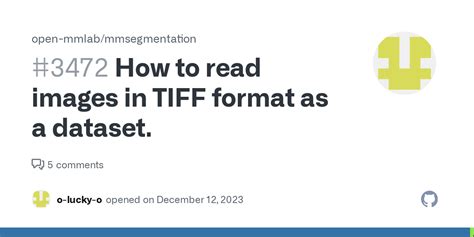 How To Read Images In Tiff Format As A Dataset Issue Open Mmlab Mmsegmentation Github