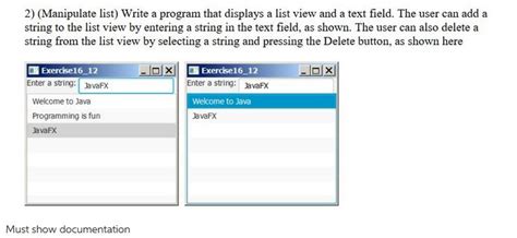 solved 2 manipulate list write a program that displays a