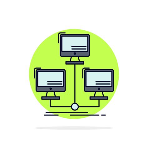 Database Distributed Connection Network Computer Flat Color Icon Vector