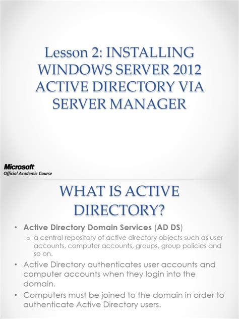 2 Installing Windows Server 2012 Active Directory Via Server Manager
