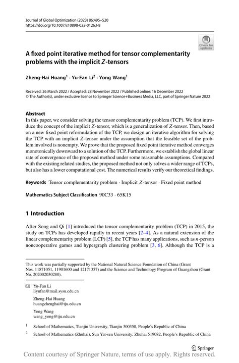 A Fixed Point Iterative Method For Tensor Complementarity Problems With