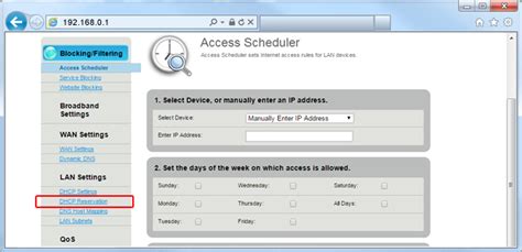 Dhcp Reservations Advanced Modem Setup Brightspeed
