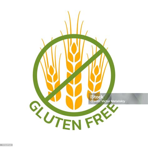 글루텐 프리 아이콘 또는 로고 곡물 밀 음식 알레르기 기호 벡터 일러스트레이션 건강한 식생활에 대한 스톡 벡터 아트 및 기타 이미지 건강한 식생활 곡초류 귀 부분