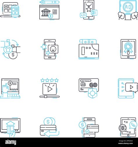 Target Marketing Linear Icons Set Segmentation Demographics