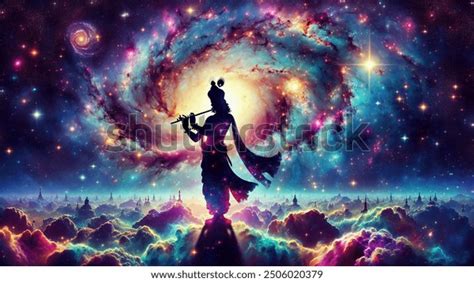 Shadow Lord Krishna Galaxy Ai Generated Image 2506020379 Shutterstock
