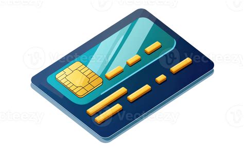 Illustration Of A Blue Credit Card With A Gold Chip Symbolizing Modern