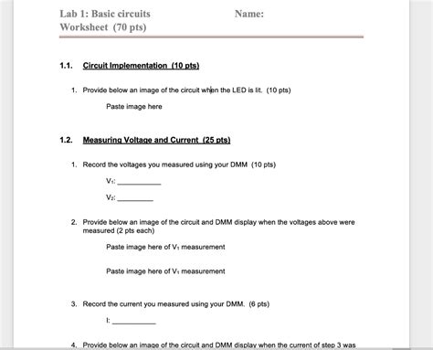 Solved Name Lab Basic Circuits Worksheet Pts Chegg Com