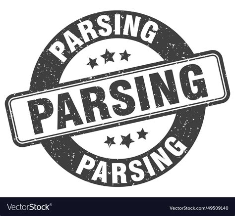Parsing Stamp Label Round Grunge Sign Royalty Free Vector