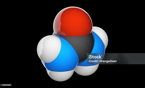 카르바미드라고도 불리는 우레아는 화학포뮬러 Ch4n2o를 가진 유기 화합물이다 화학 구조 모델 공간 채우기 3d 일러스트레이션